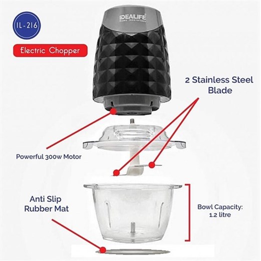 Jual ELECTRIC CHOPPER – PENGGILING LISTRIK 1.2L – IDEALIFE IL-216 Murah ...